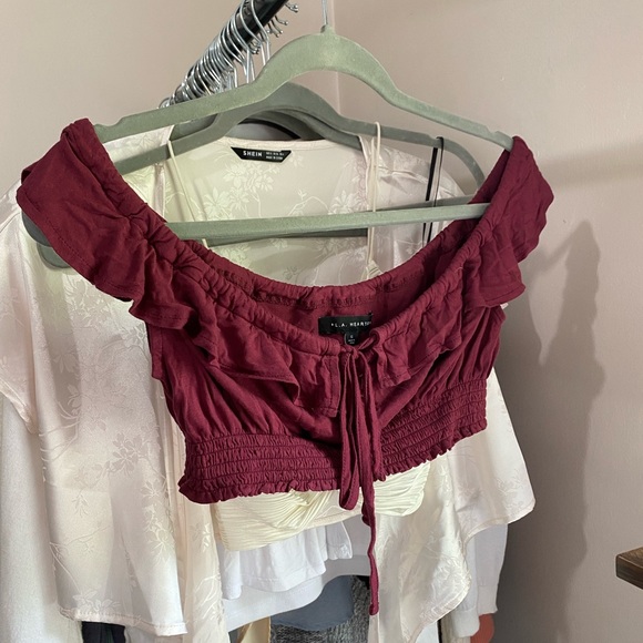 Tops | Burgundy Crop Top | Poshmark